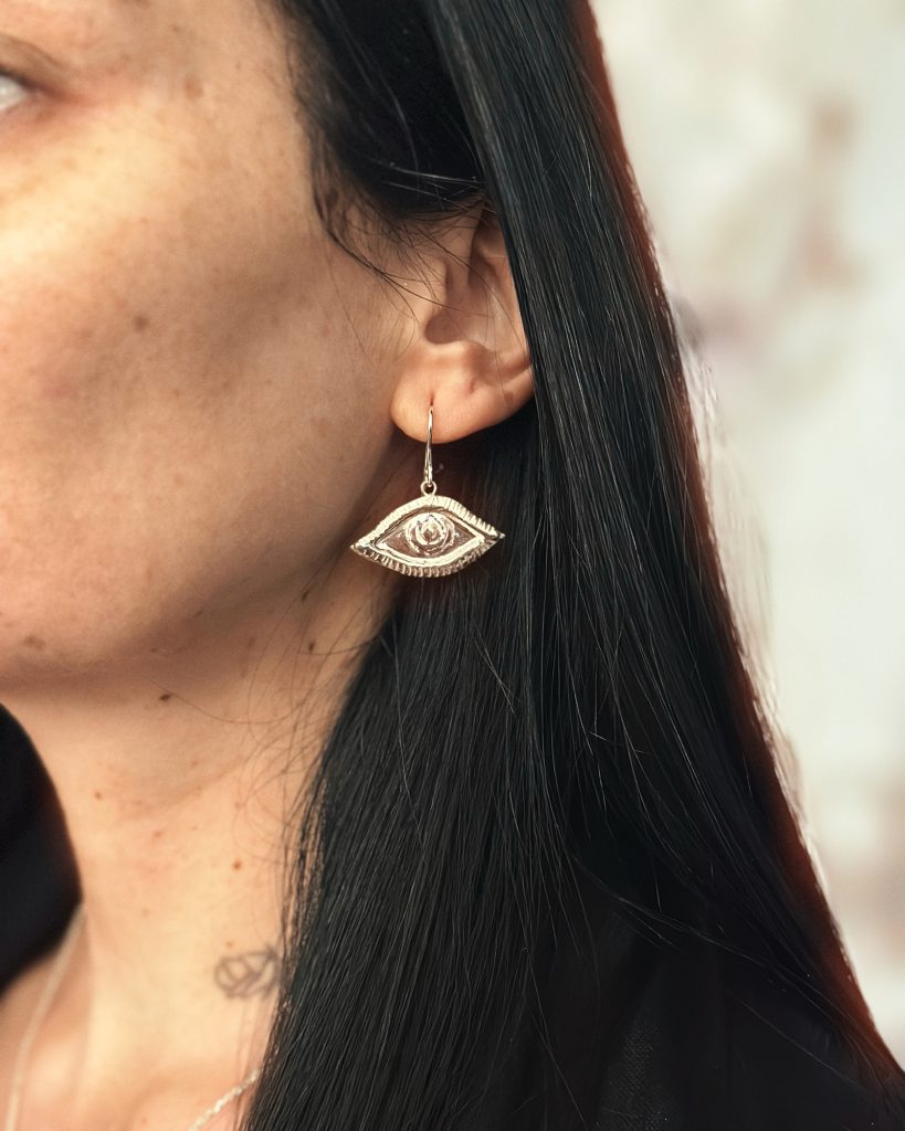 EYE EARRING SILVER SMALL - Tradition Now